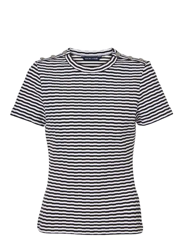 Veronica Beard Draya Striped T-shirt - Black