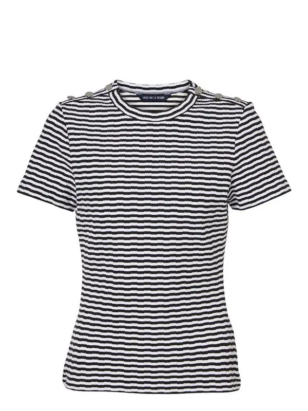 Veronica Beard Draya Striped T-shirt - Black