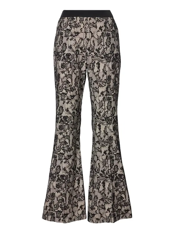 JOSEPH Tokyo Patchwork Lace Flared Pants - Black