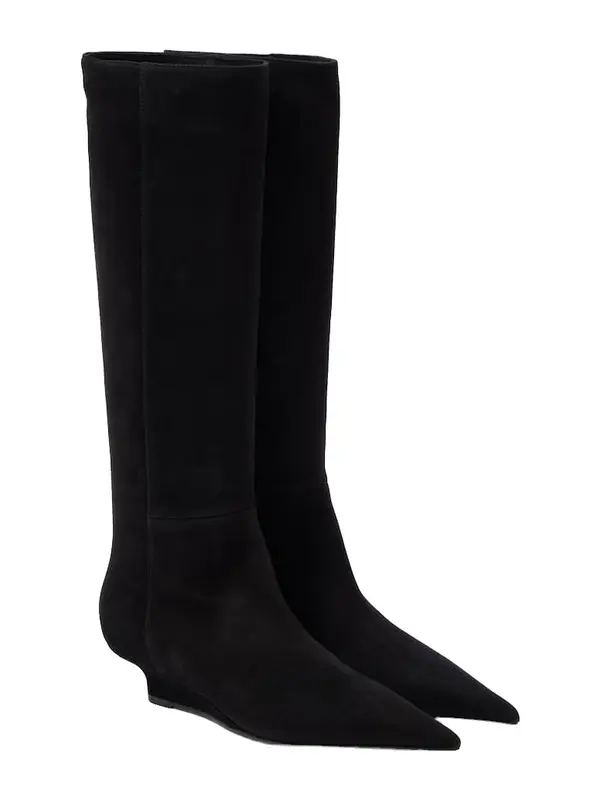 TOTEME Sharp 40 Suede Knee-high Boots - Black