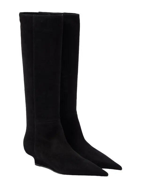 TOTEME Sharp 40 Suede Knee-high Boots - Black