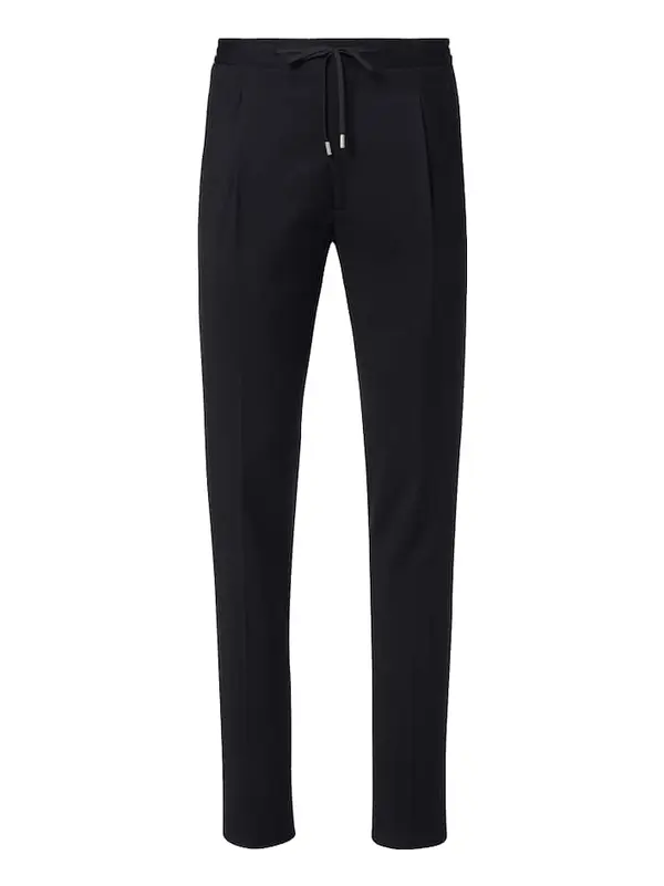 LARDINI Wool Slim Trousers - Black