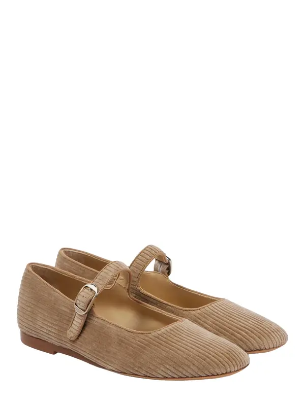 Le Monde Beryl Corduroy Mary Jane Flats - Beige