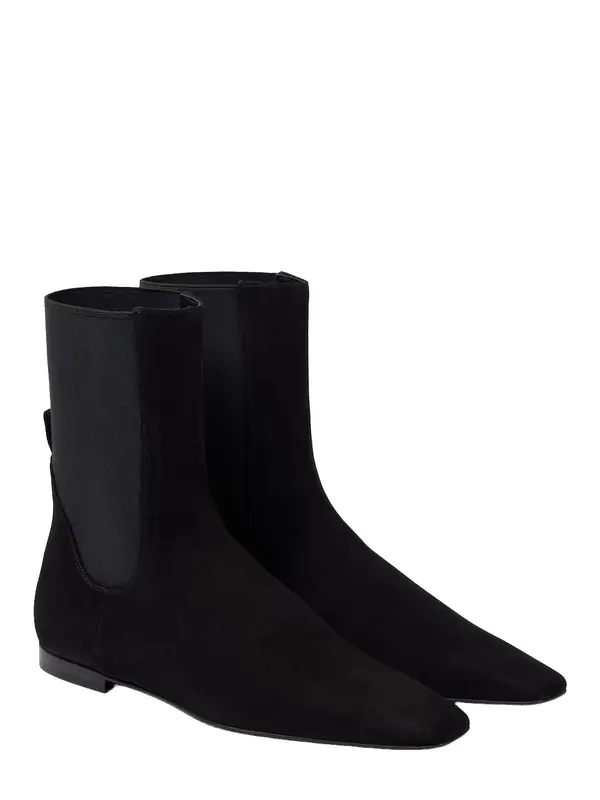 TOTEME Suede Chelsea Boots - Black