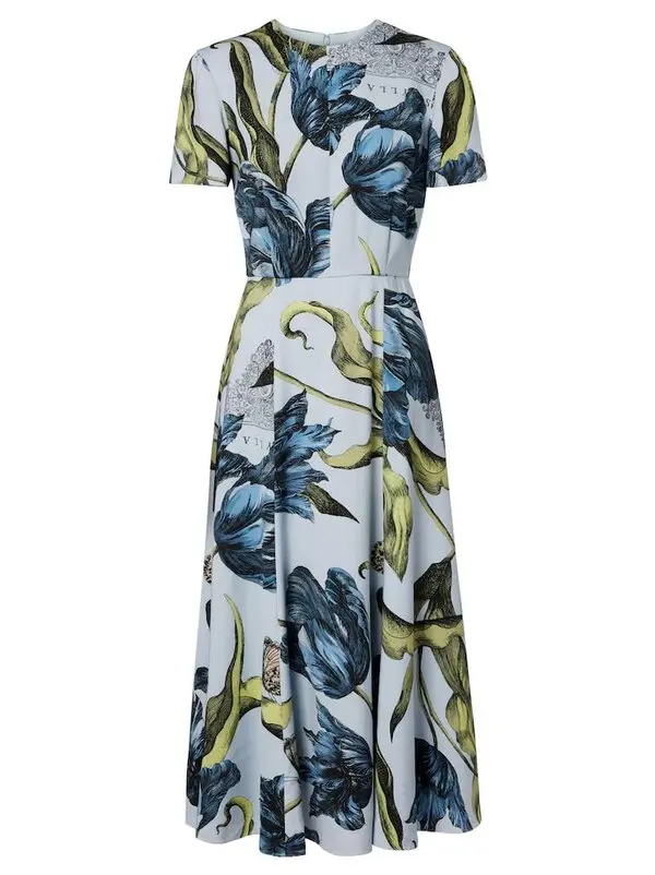 Erdem Floral Shirt Dress - Blue