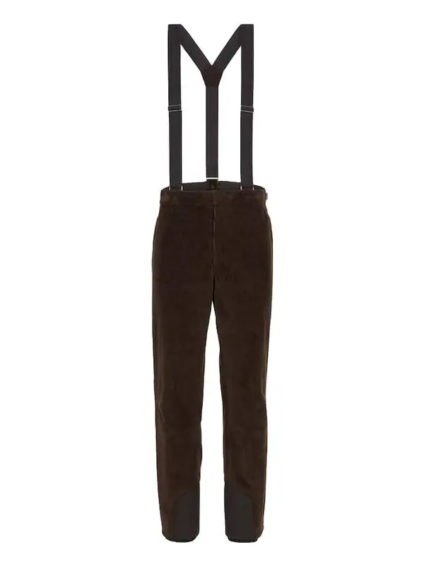 Zegna Cashmere And Cotton Corduroy Ski Salopettes - Brown