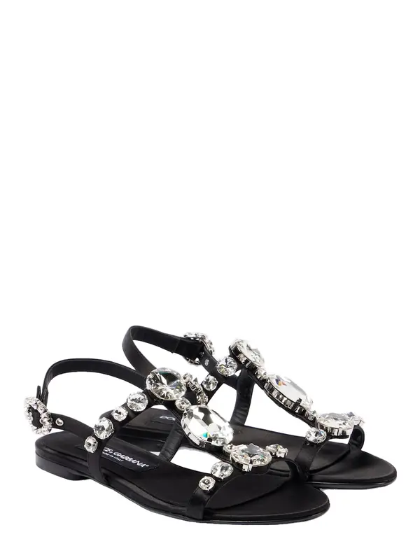 Dolce & Gabbana Bianca Embellished Sandals - Black