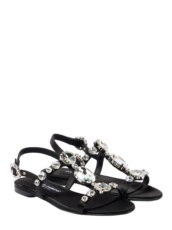Dolce & Gabbana Bianca Embellished Sandals - Black