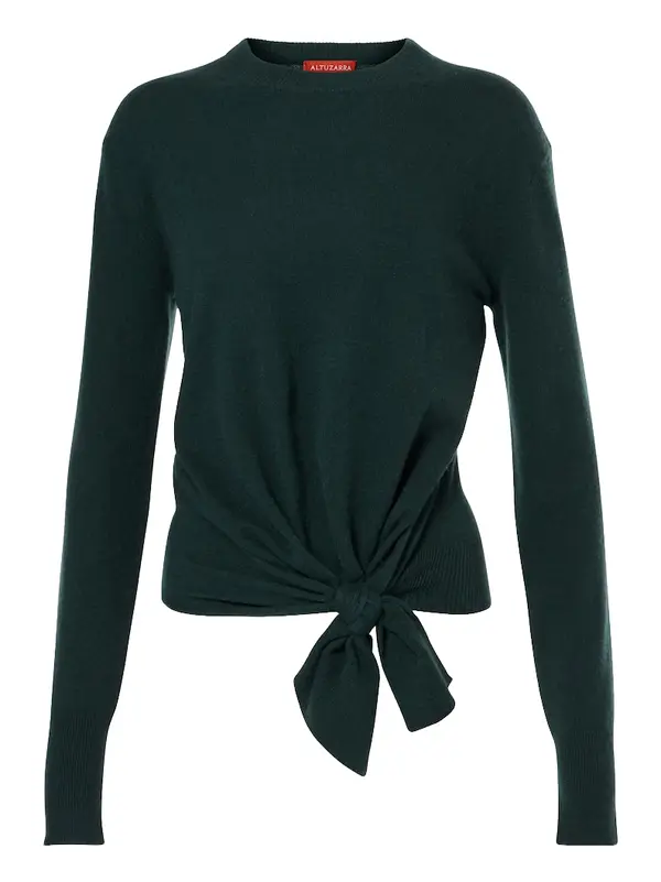 Altuzarra Nalini Tie-detail Cashmere Sweater - Green