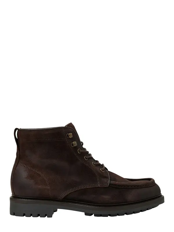 Bruno Magli Scotty Leather Lace-up Boots - Biscotti