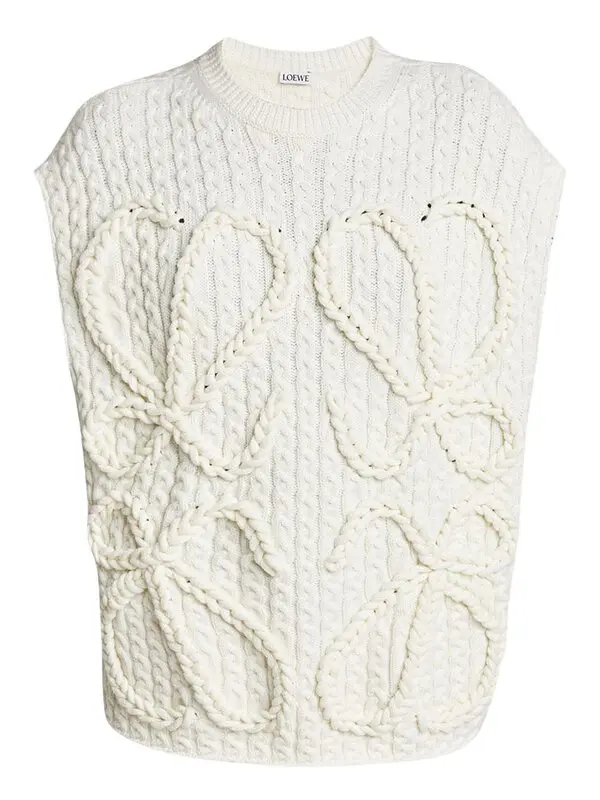 Loewe Anagram Sleeveless Sweater - White