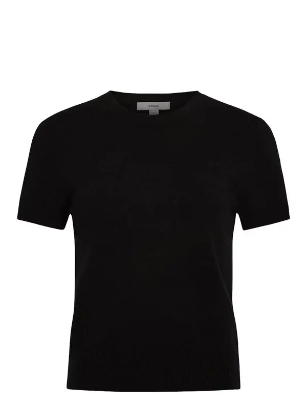Vince Short-sleeve Cashmere-blend Tee - Black