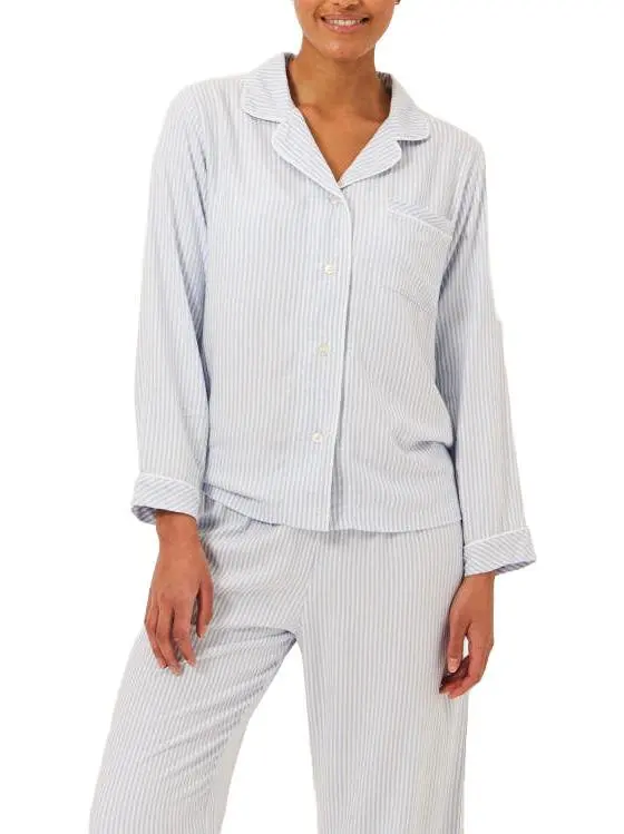 STRIPE & STARE Ecovero Pajama Top - Blue Stripe
