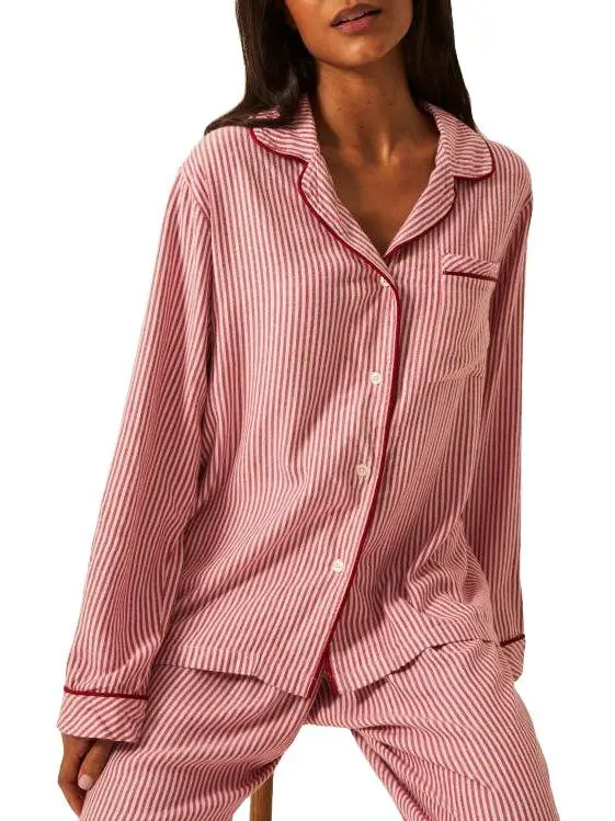 STRIPE & STARE Ecovero Pajama Top - Red Stripe