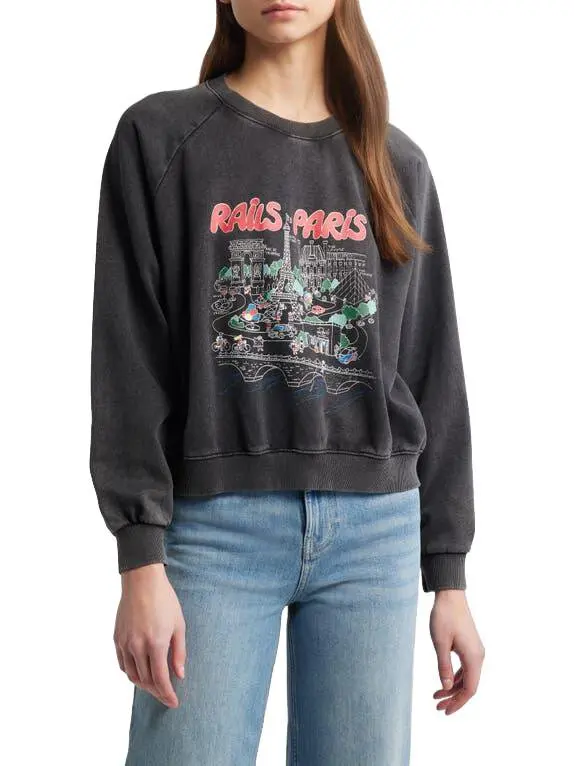 Rails Paris Graphic Cotton Sweatshirt - Rails Paris Map
