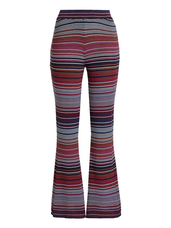 Missoni Striped Cotton-blend Flared Pants - Navy