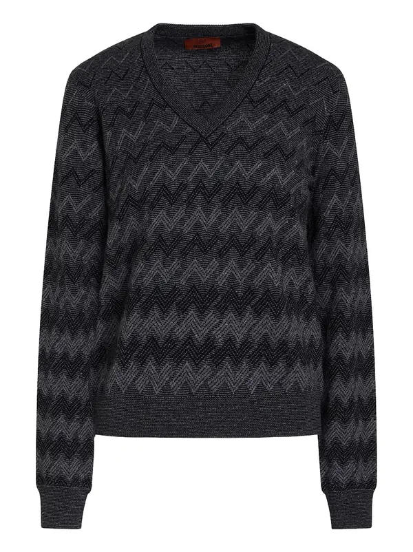 Missoni Crochet-knit Cashmere Sweater - Dark Gray
