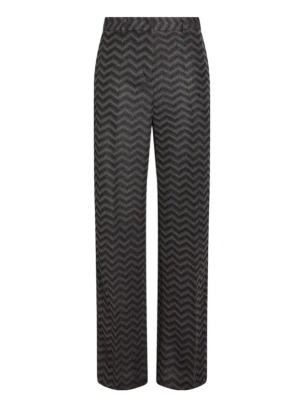 Missoni Crochet-knit Cotton Straight-leg Pants - Anthracite