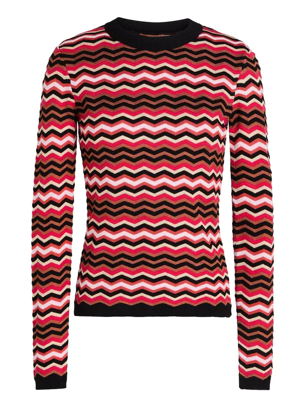 Missoni Striped Cotton-blend Sweater - Papaya