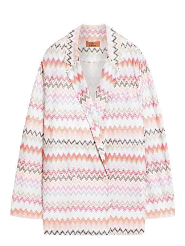 Missoni Crochet-knit Cotton-blend Blazer - White