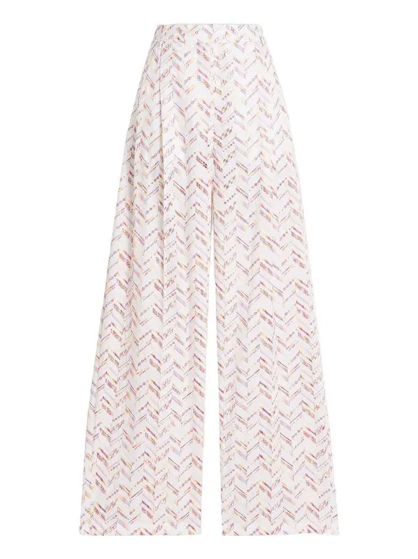 Missoni Broderie Anglaise Cotton Wide-leg Pants - White