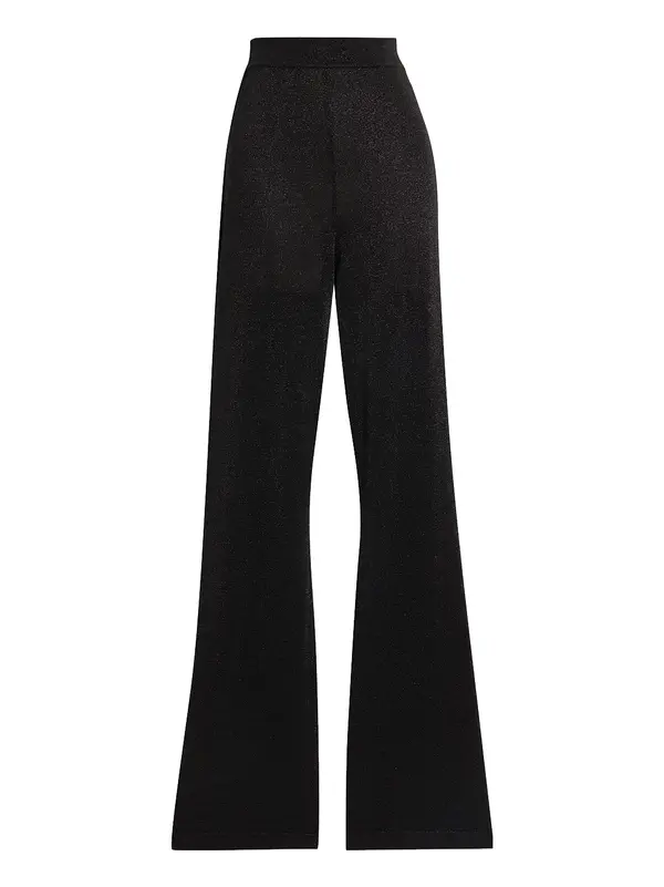 Missoni Metallic Knitted Flared Pants - Black