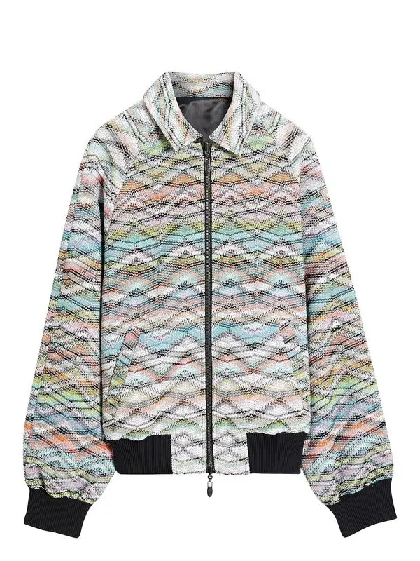 Missoni Metallic Crochet-knit Bomber Jacket - Multicolor