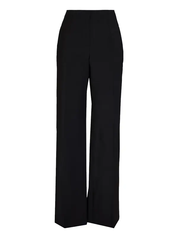 Alberta Ferretti Wool-blend Wide Leg Pants - Black