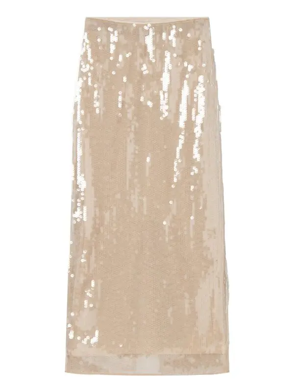 Staud Casey Sequined Skirt - Moon