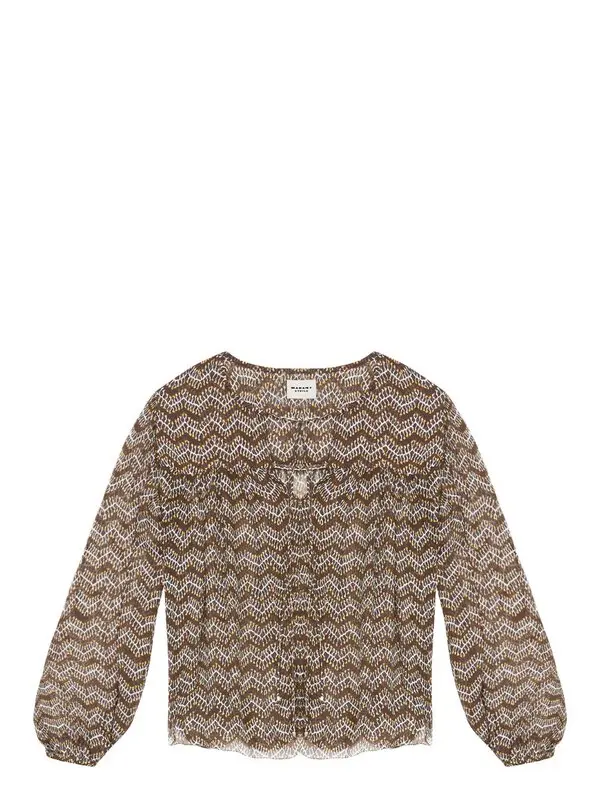 MARANT ETOILE Advika Printed Top - Black