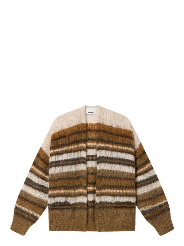 Isabel Marant Danah Striped Cardigan - Ecru/camel