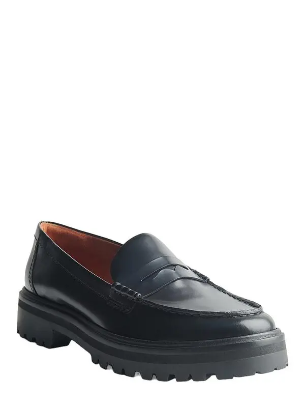 REFORMATION Agathea Chunky Penny Loafers - Black