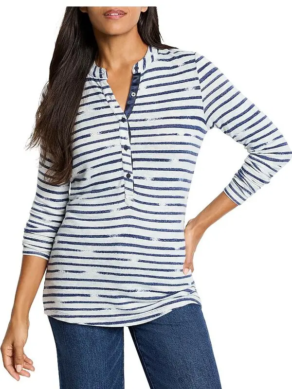 NIC+ZOE Striped Cozy Tee - Indigo Multi