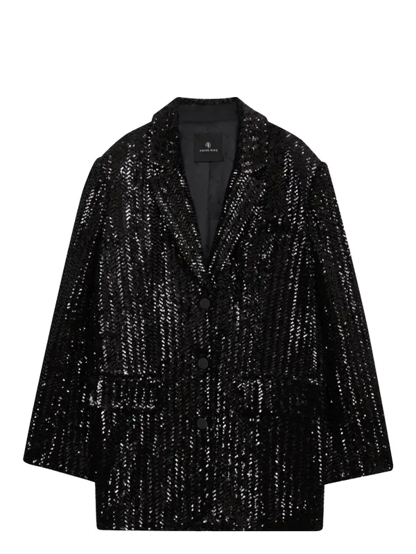 ANINE BING Sara Sequined Blazer - Black