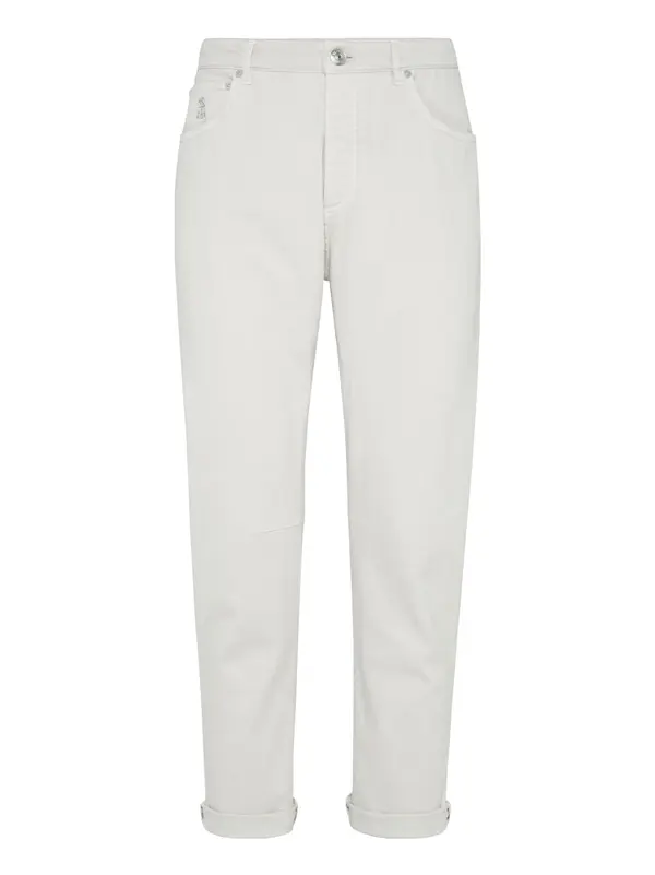 Brunello Cucinelli Garment-dyed Straight Leg Jeans - White