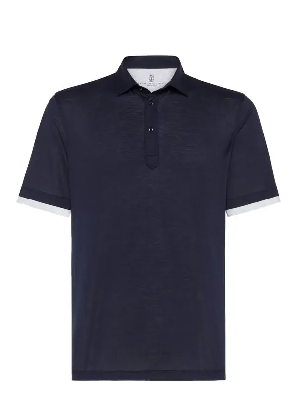 Brunello Cucinelli Jersey Polo Shirt - Blue