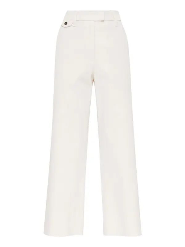 Brunello Cucinelli Cropped Chino Trousers - White