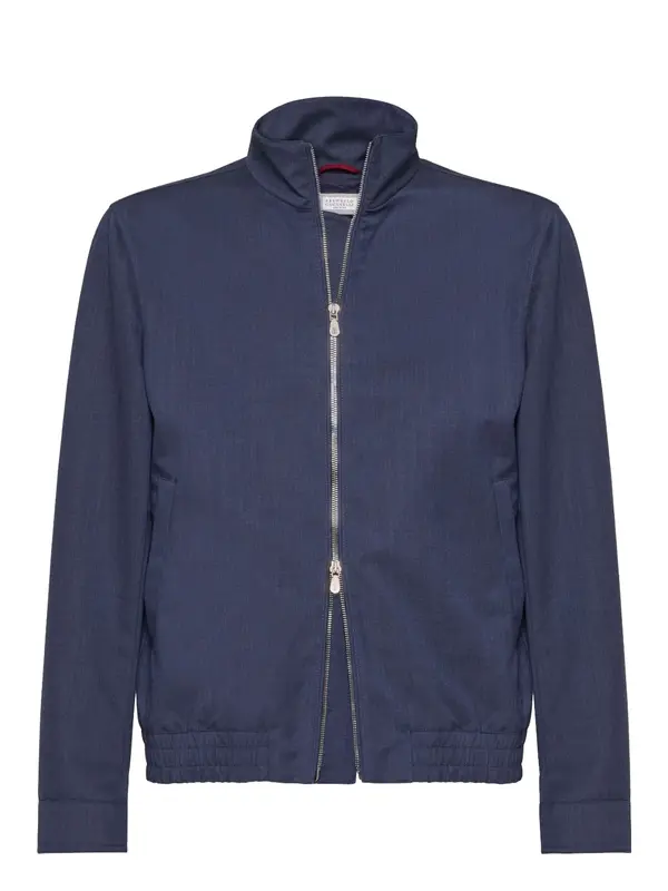 Brunello Cucinelli Bonded Bomber Jacket - Blue