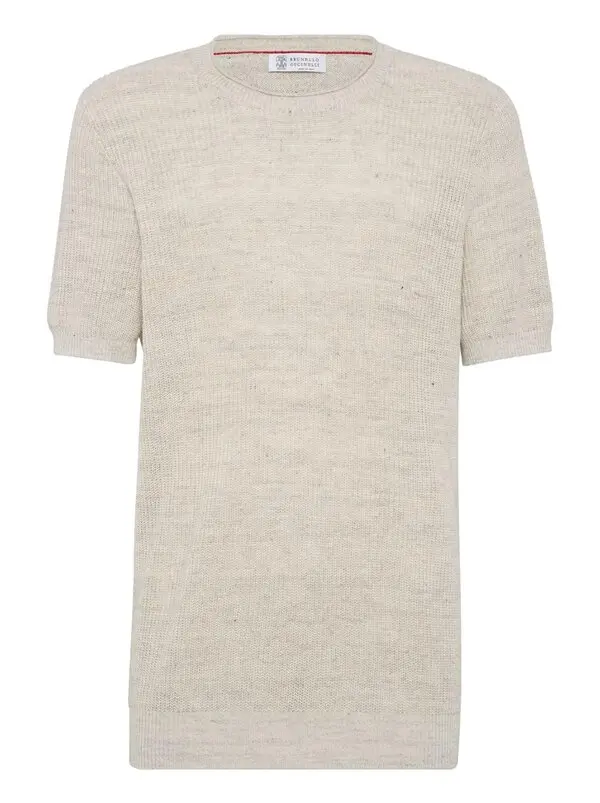 Brunello Cucinelli Knitted T-shirt - Neutrals