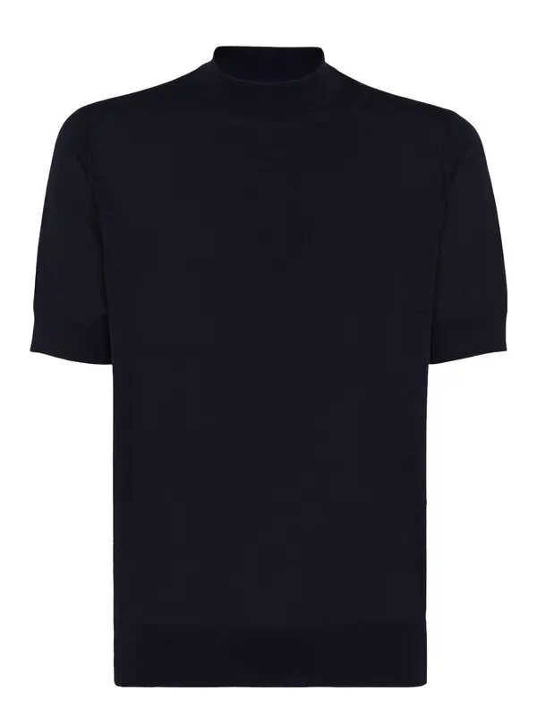 Brunello Cucinelli Knitted T-shirt - Blue