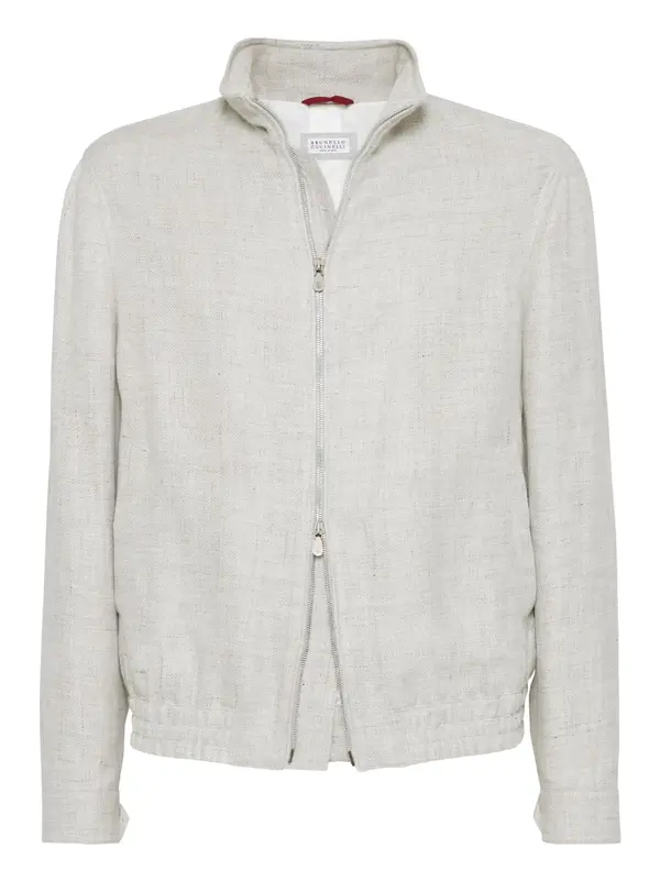 Brunello Cucinelli Twill Bomber Jacket - Grey