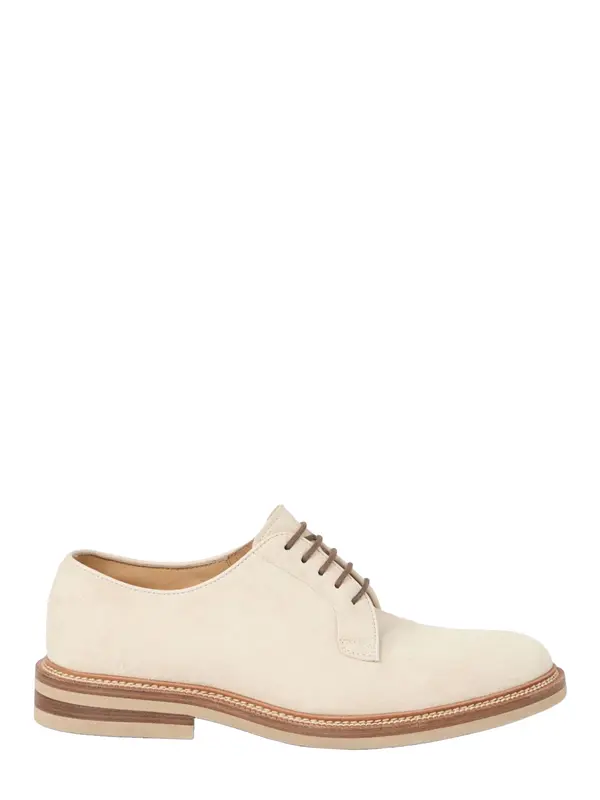 Brunello Cucinelli Suede Derby Shoes - Neutrals
