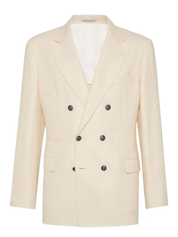Brunello Cucinelli Chevron Deconstructed Blazer - Neutrals