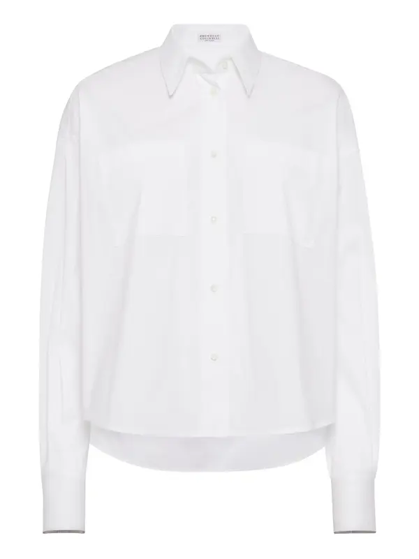 Brunello Cucinelli Monili-trim Shirt - White