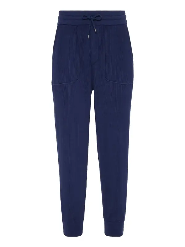 Brunello Cucinelli Cotton Track Pants - Blue