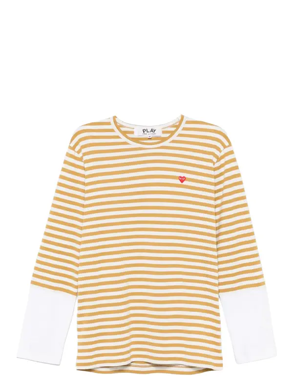 Play Comme Des Garcon Mini Heart-patch T-shirt - Yellow