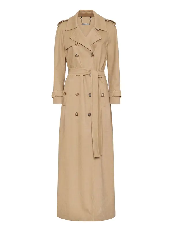 Philipp Plein Monogram Long Trench Coat - Neutrals