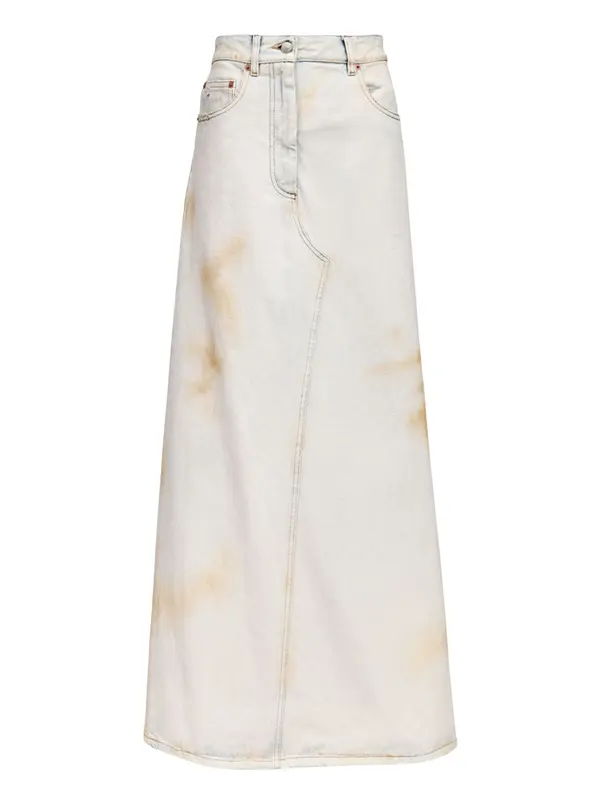 MAISON MARGIELA Logo-patch Midi Skirt - Blue