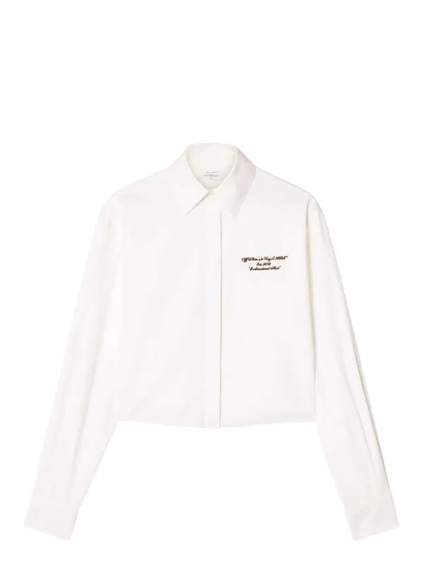 Off-White Embroidered Poplin Shirt - White