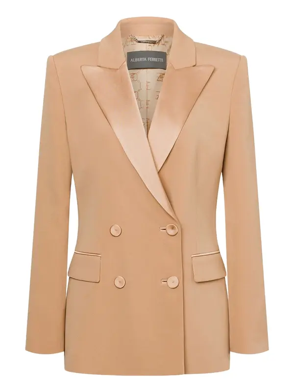Alberta Ferretti Satin-trim Blazer - Neutrals